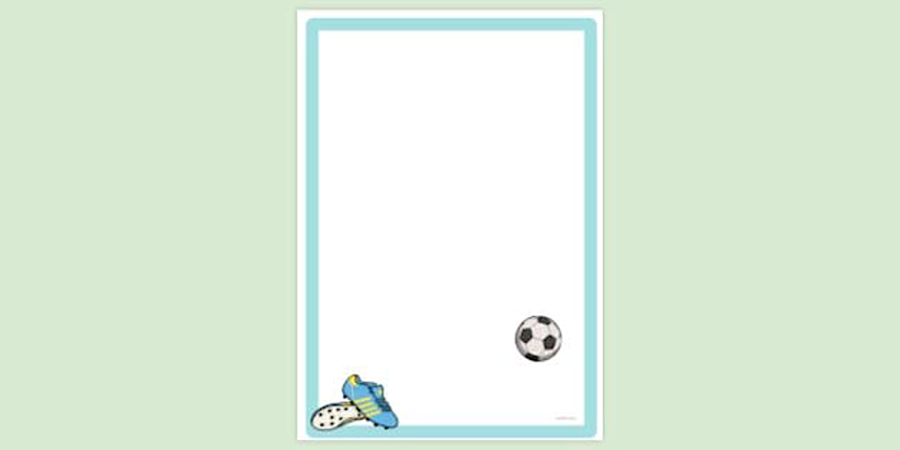 Simple Blank Football Page Border (teacher made) - Twinkl
