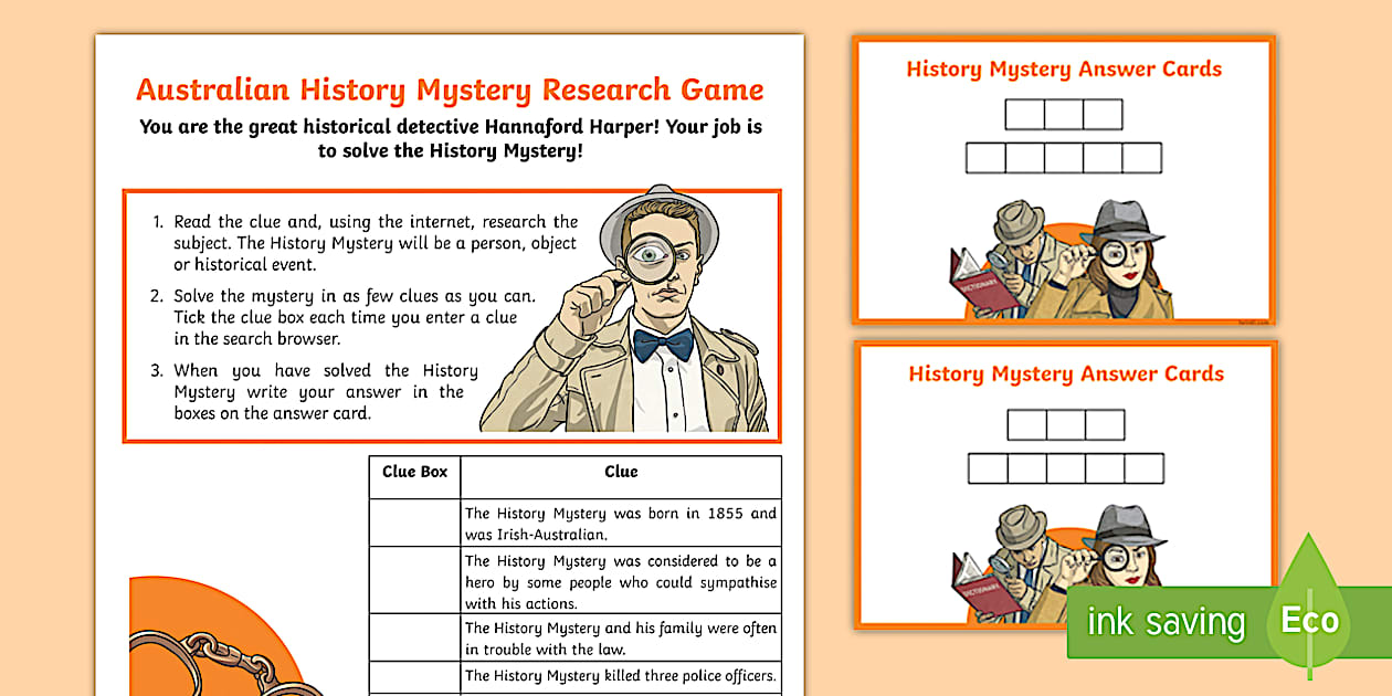 History Mystery Research Game