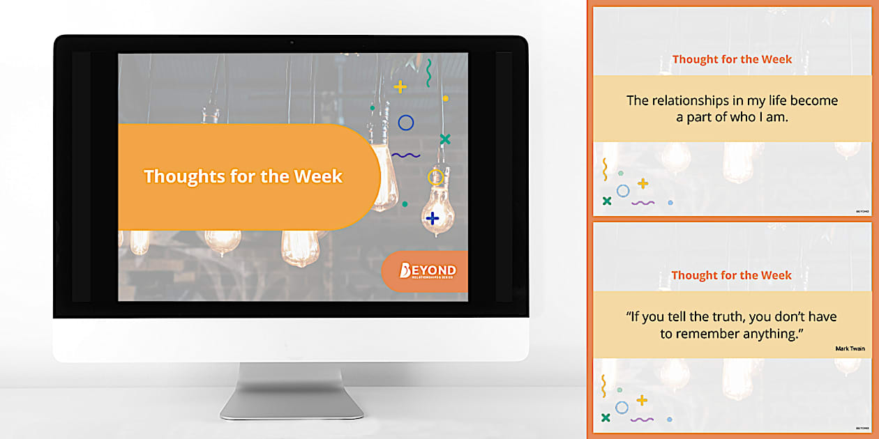 Thoughts for the Week | Form Time Ideas | Beyond RSE