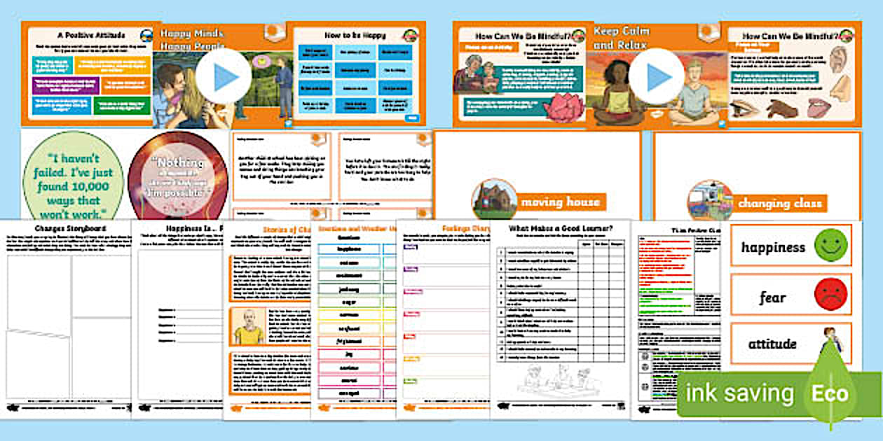 PSHE: LKS2 Think Positive - Unit Pack (teacher made)