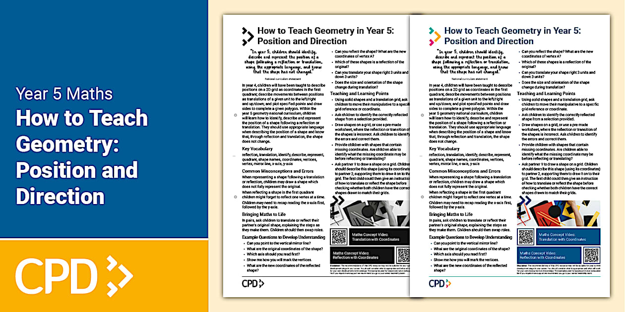 How to Teach Geometry in Year 5: Position and Direction