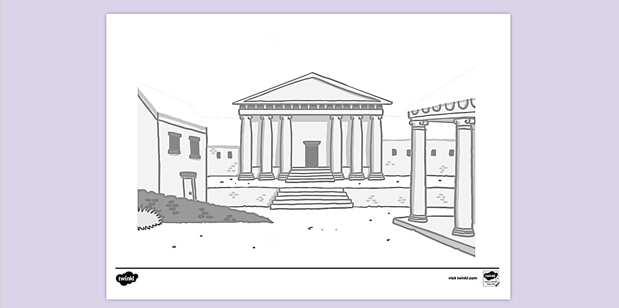 Greece Colouring Page (teacher made) - Twinkl