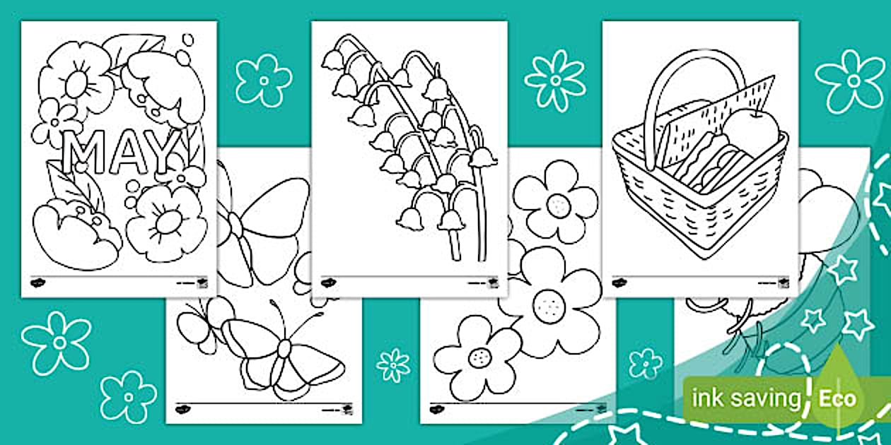 My First May Colouring Pack (l'enseignant a fait) - Twinkl