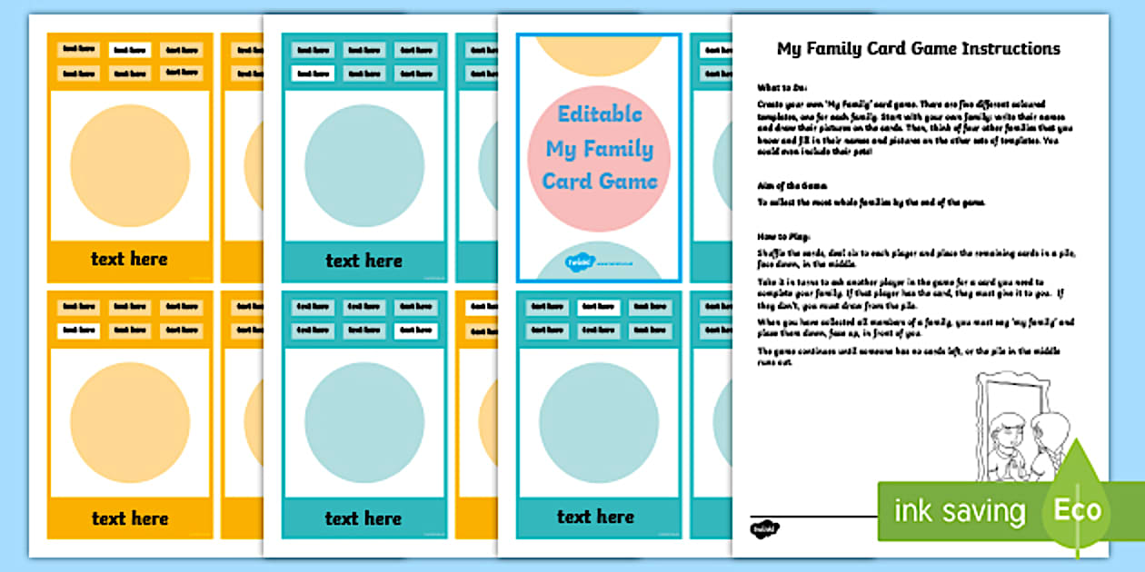My Family Card Game - Home Learning Resources (teacher made)