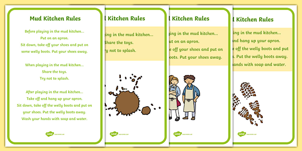 👉 Editable Mud Kitchen Rules Posters (teacher made)