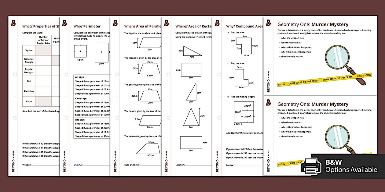 Geometry One - Murder Mystery | KS3 Maths | Beyond - Twinkl