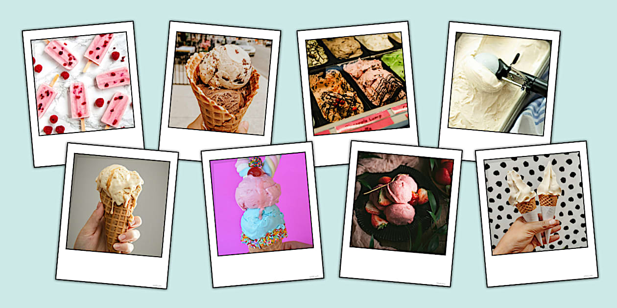 Ice Cream Instant Photo Style Display Images (teacher made)