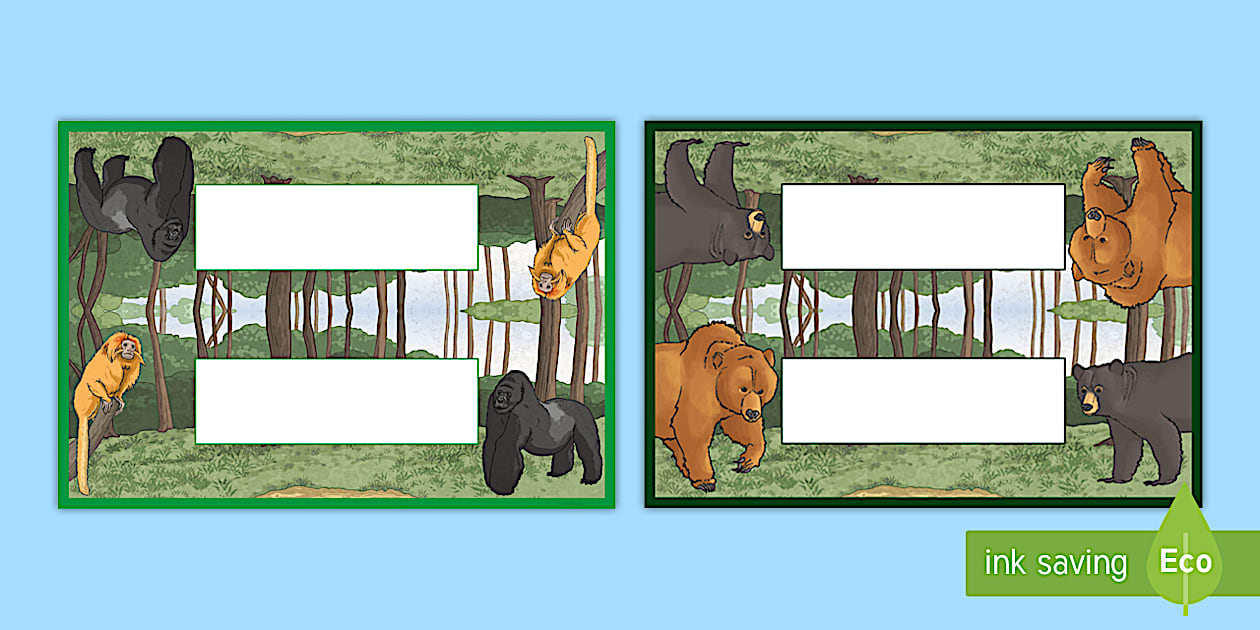 Animal-Themed Desk Plate Name Labels (teacher made) - Twinkl