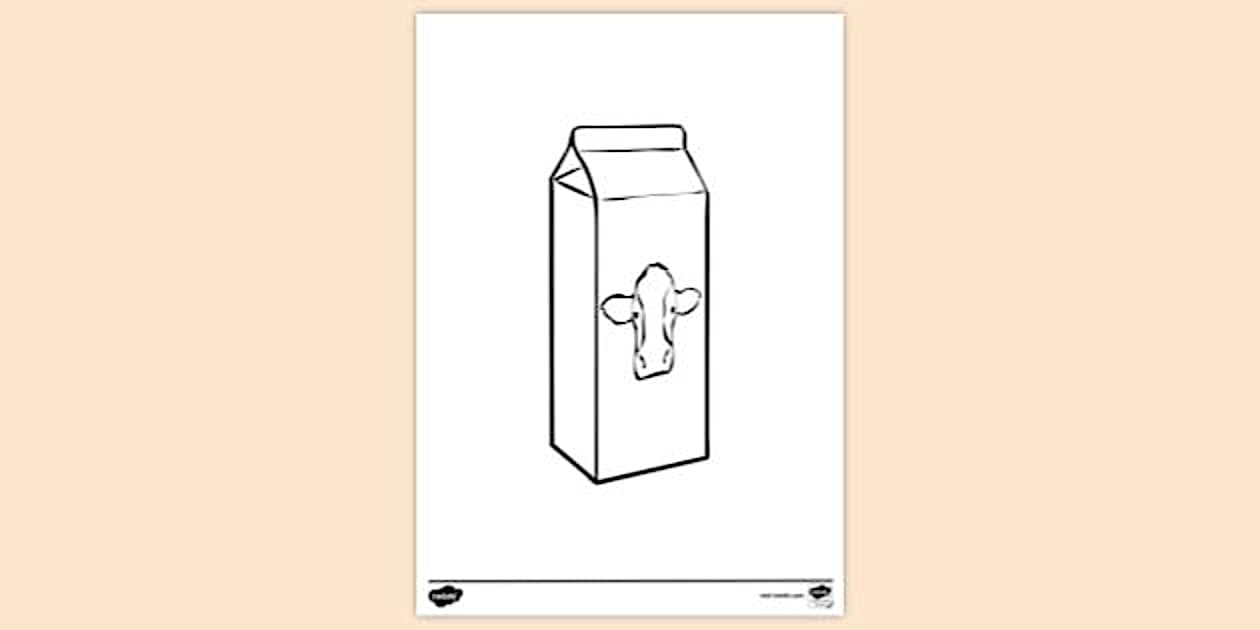 Carton of Milk Colouring Sheet (teacher made) - Twinkl