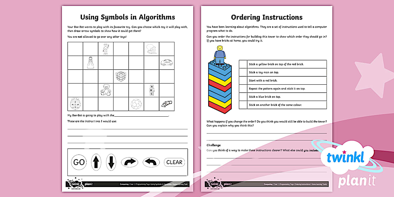 Computing: Programming Toys Year 1 Home Learning Task