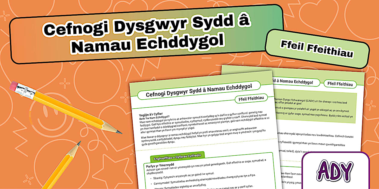 Ffeil Ffeithiau Cefnogi Dysgwyr Sydd â Namau Echddygol
