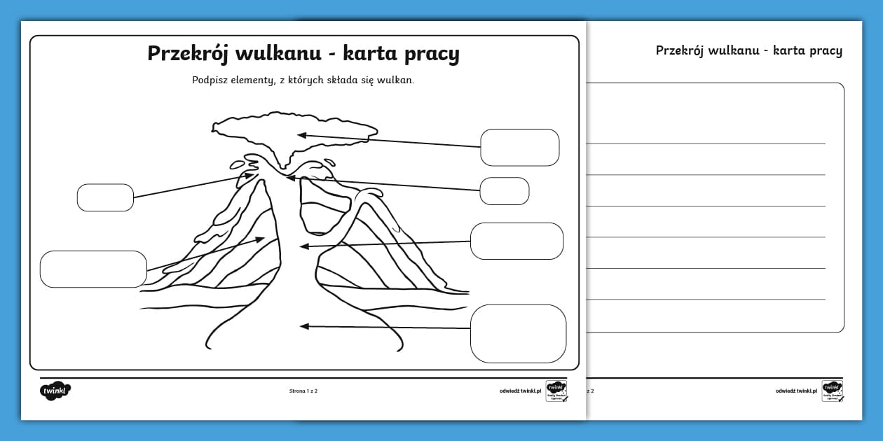 Przekrój wulkanu | Geografia | Karta pracy - Twinkl