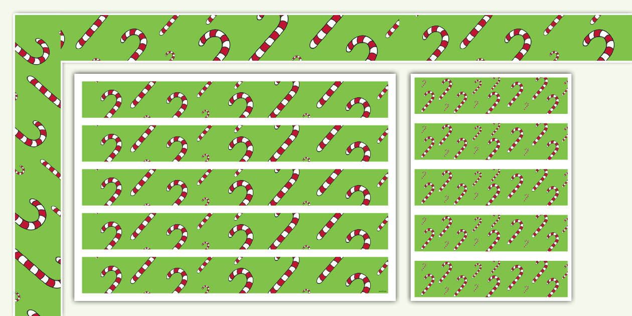 Candy Cane Patterned Display Borders (teacher made) - Twinkl