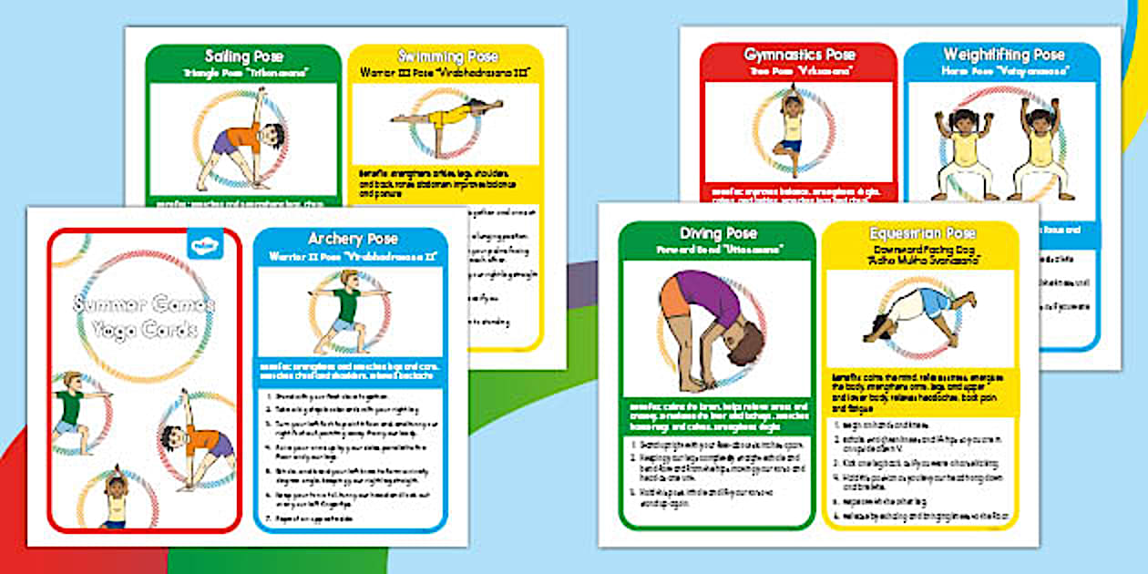 Summer Games Yoga Pose Cards (teacher made) - Twinkl
