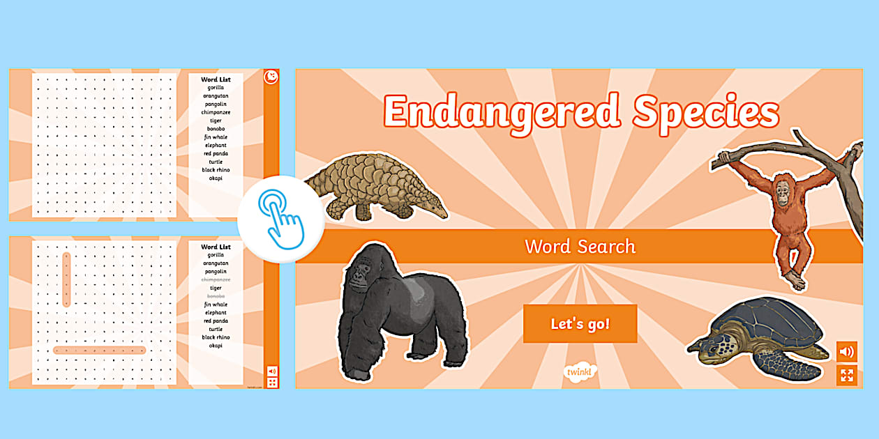 Endangered Species Interactive Word Search (Teacher-Made)