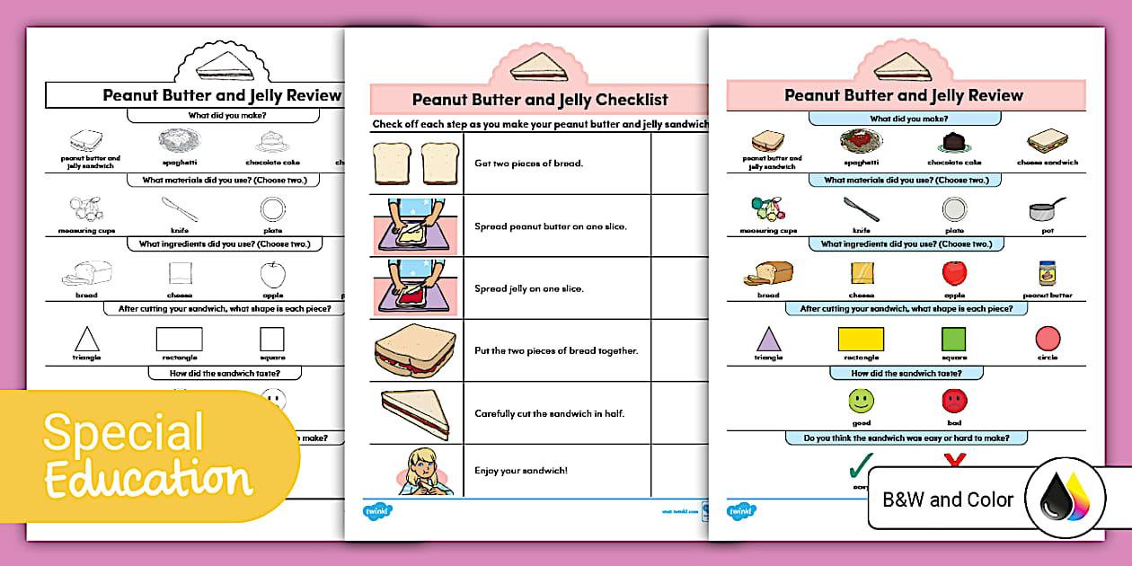Peanut Butter and Jelly Sandwich Instructions | Twinkl USA