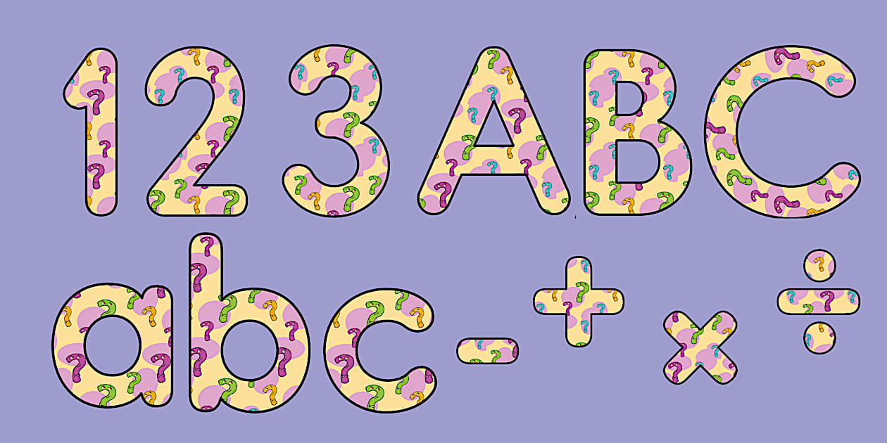 Question Mark Bulletin Board Letters and Numbers - Twinkl