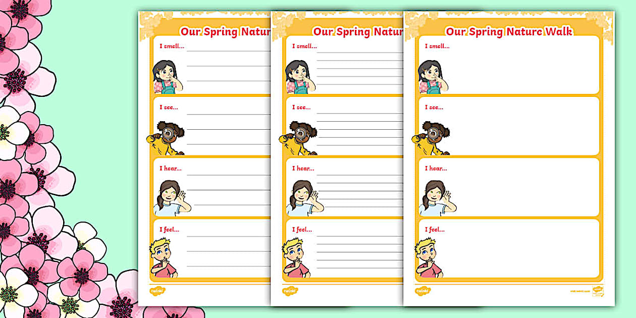Editable Our Spring Nature Walk Writing Frame - Twinkl