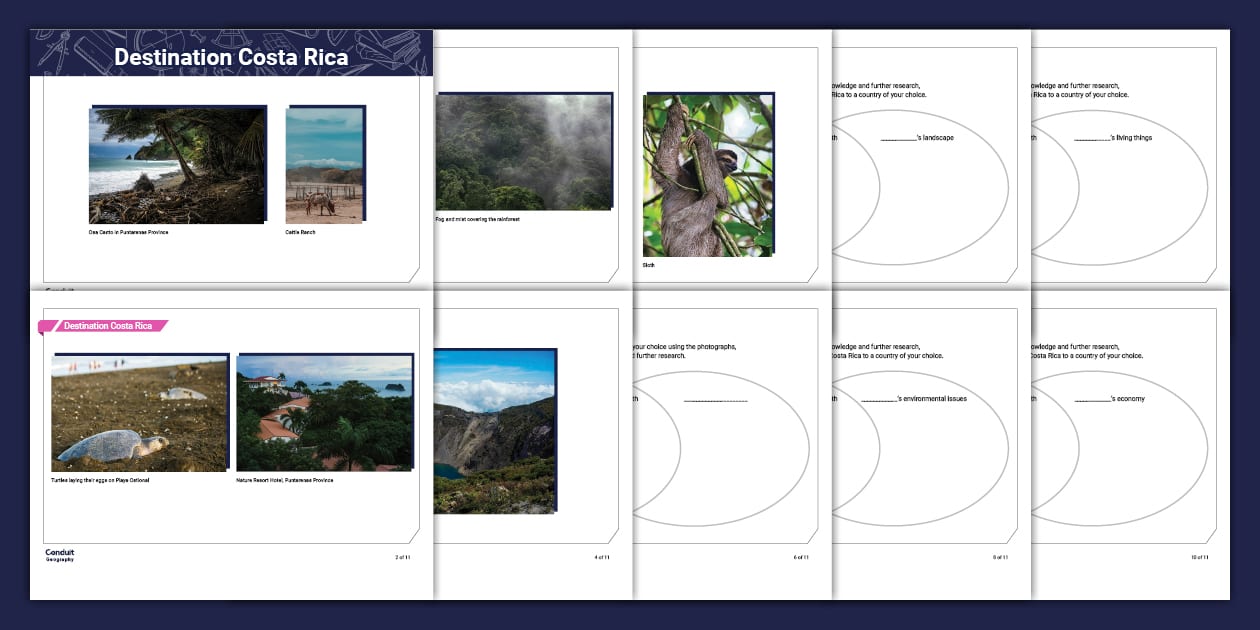 Destination Costa Rica Worksheet (teacher made) - Twinkl