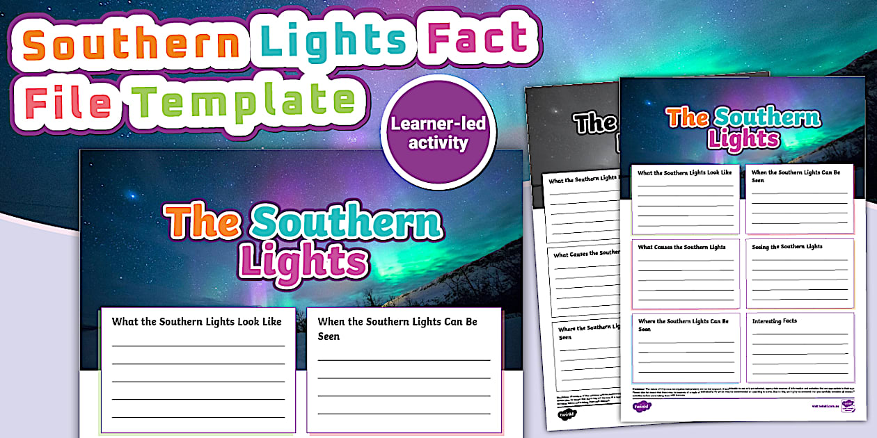 Southern Lights Fact File Template
