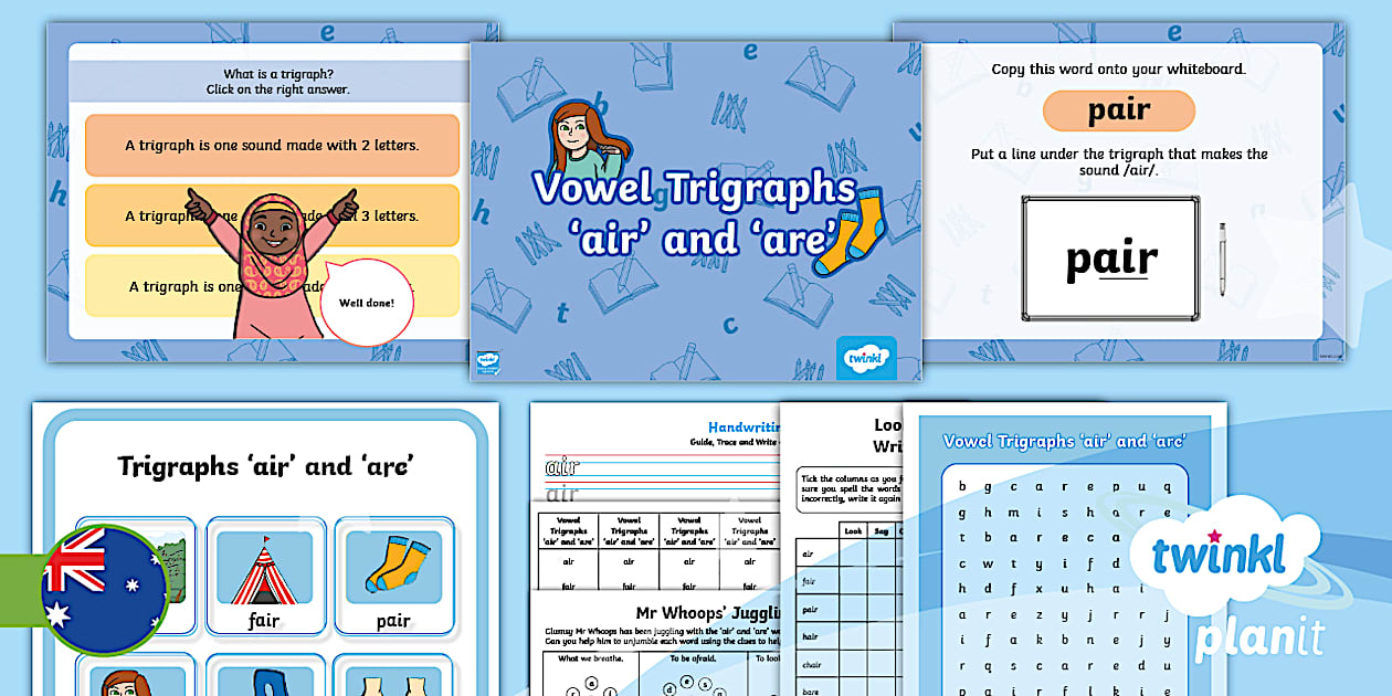 Vowel Trigraphs 'Air' and 'Are' Words Pack | Twinkl - Twinkl