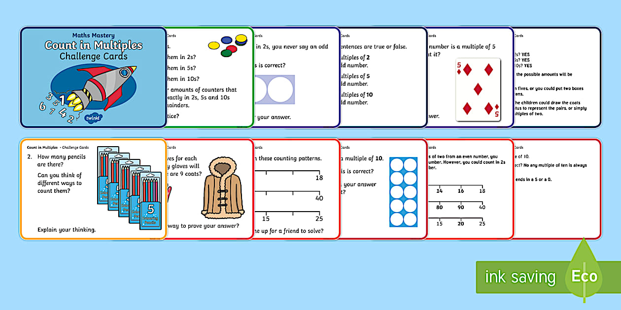 Year 1 Count in Multiples Place Value Maths Mastery Challenge Cards