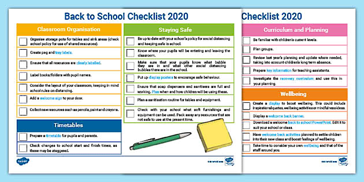 KS1 Back to School Checklist 2020 (teacher made) - Twinkl
