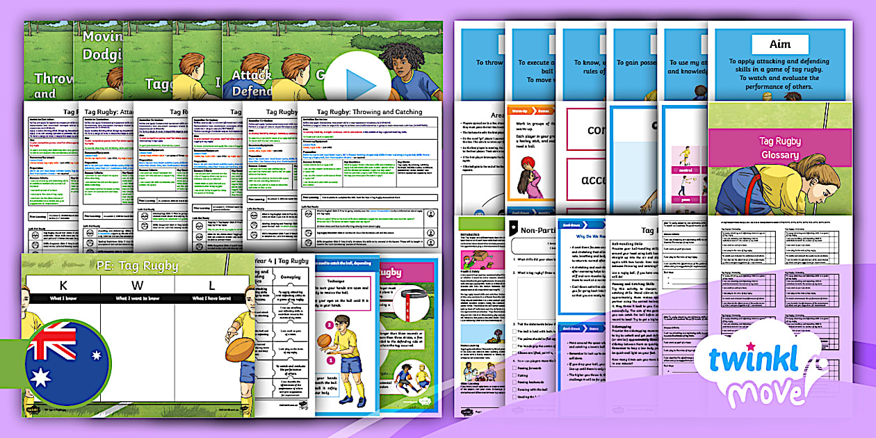 Move PE Year 4 Tag Rugby Unit Pack - Twinkl