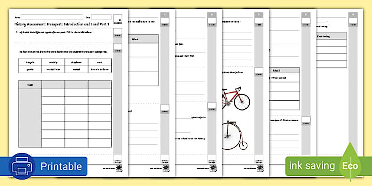 Grade 4 History of Transport Assessment | Twinkl ZA - Twinkl