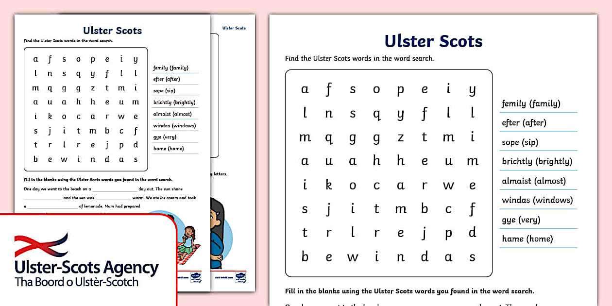 FREE! - Ulster Scots Vocabulary Activities | Northern Ireland