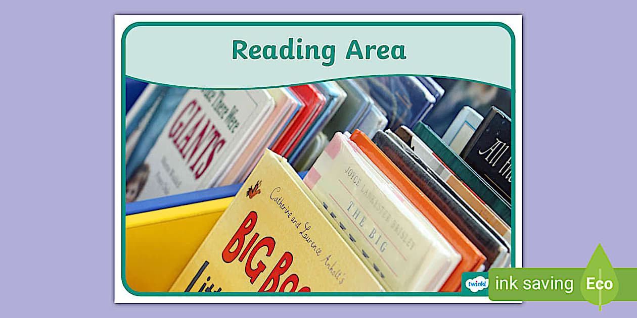 Editable Reading Area Photo Sign (teacher made) - Twinkl