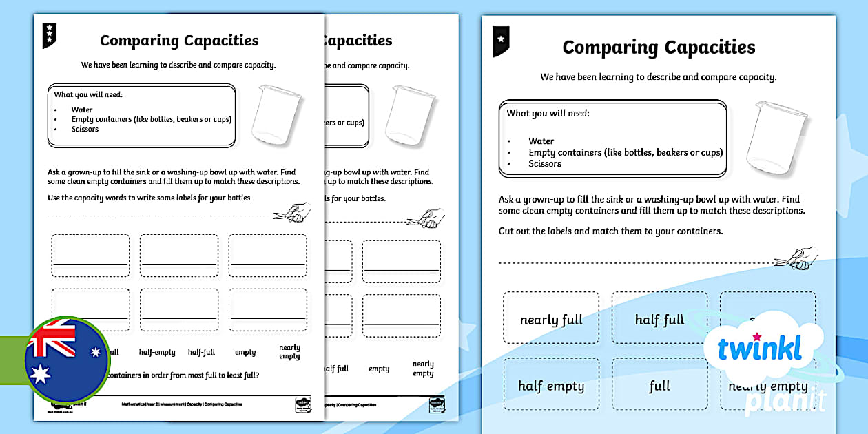 Year 2 Comparing Capacity Home Learning Tasks (teacher made)