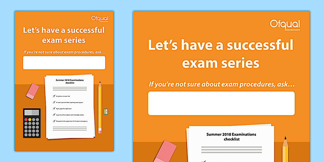 Let's Have a Successful Exam Series: Ofqual A4 Display Poster