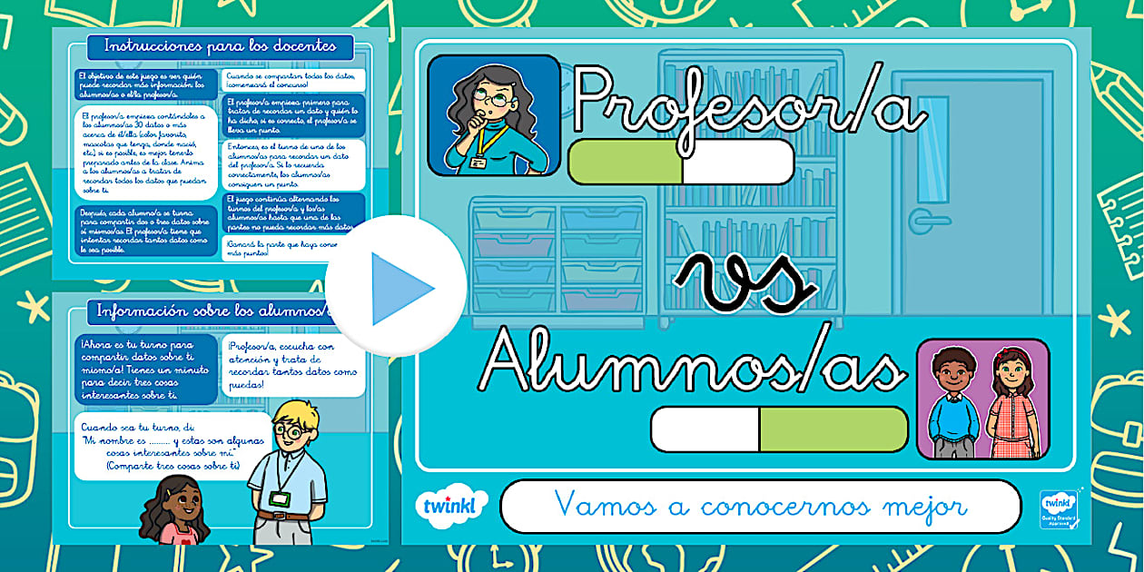 Juego: Reta a tu profesor/a: Vamos a conocernos mejor