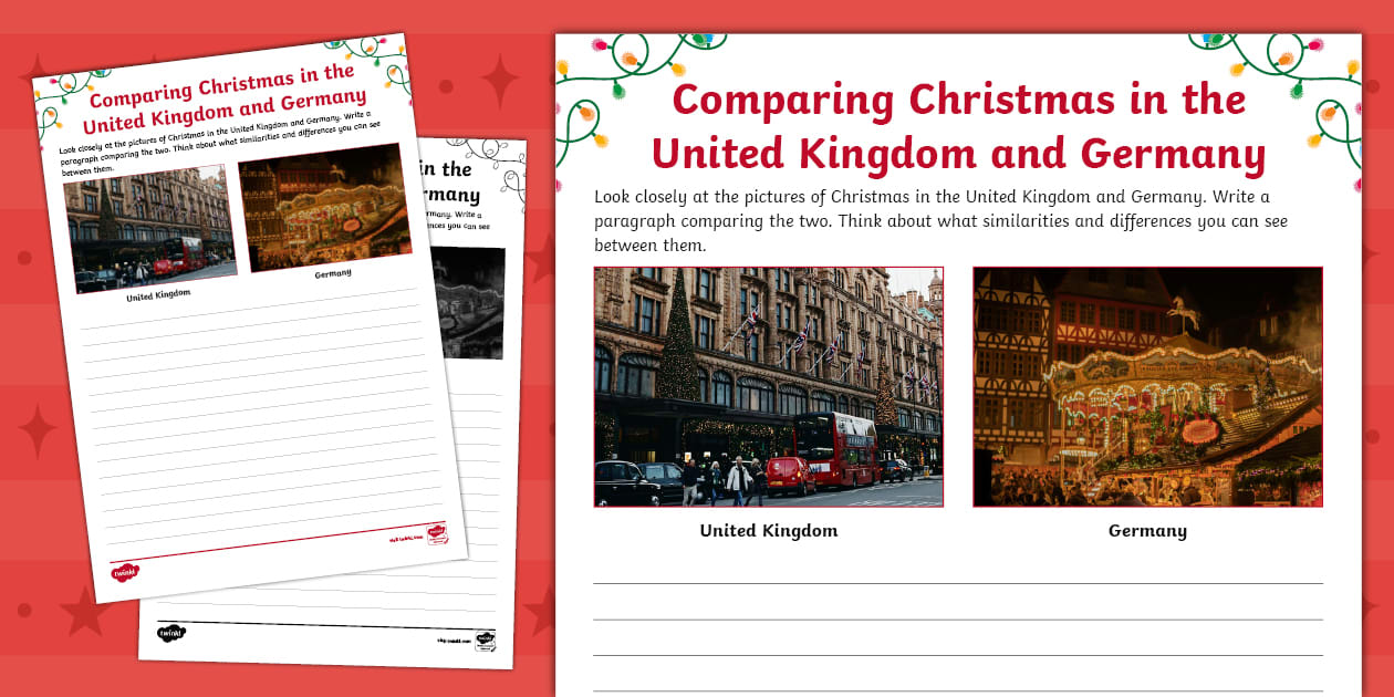 Comparing Christmas in the United Kingdom and Germany Worksheet