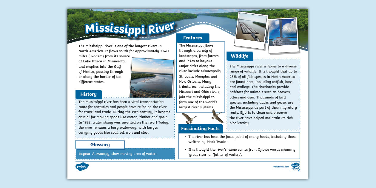 KS2 Mississippi River Fact File (teacher made) - Twinkl