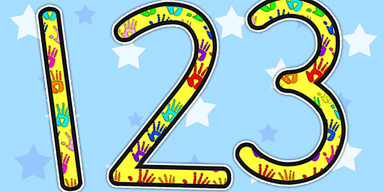 Handprint Themed Display Numbers (teacher made) - Twinkl