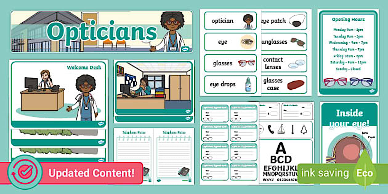 Opticians Role Play Pack - People Who Help Us (teacher made)