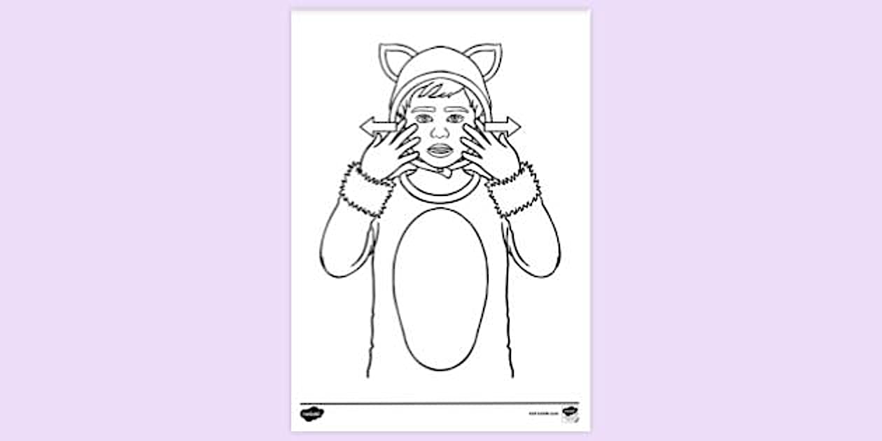 BSL Cat Colouring Sheets | Colouring Pages (teacher made)