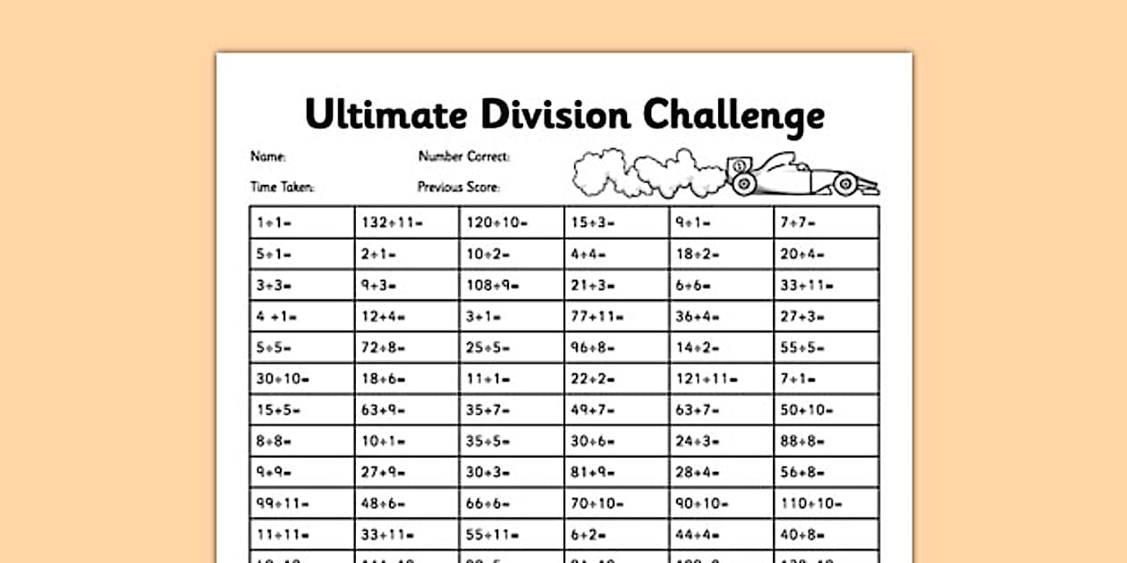 Division Worksheets: Year 4 Ultimate Division Challenge