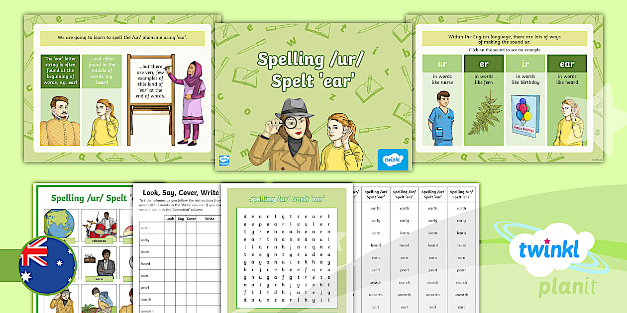 Year 3 Spelling: /ur/ Spelt 'ear' (teacher made) - Twinkl