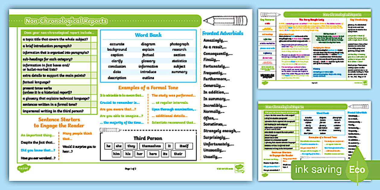 UKS2 Writing: Non-Chronological Reports Knowledge Organiser