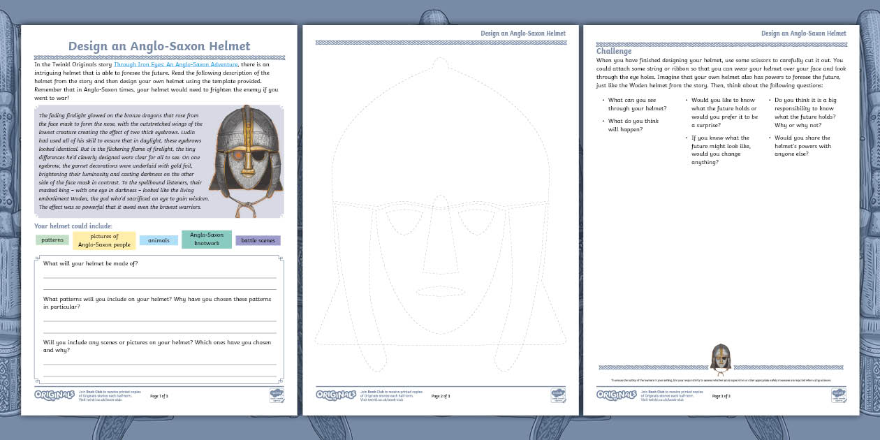 Design an Anglo-Saxon Helmet | Twinkl Originals - Twinkl