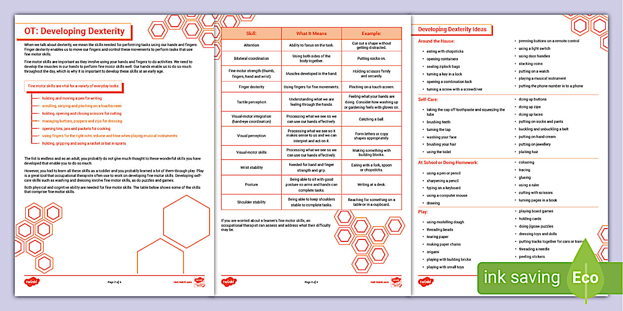 OT: Developing Dexterity (professor feito) - Twinkl