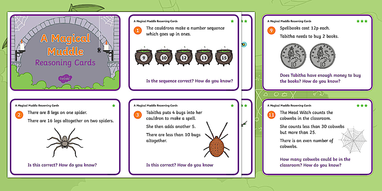 A Magical Muddle Year 1 Reasoning Differentiated Challenge Cards