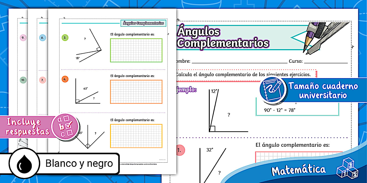 Ángulos | Complementarios | 90° | Ángulo Recto | Complemento