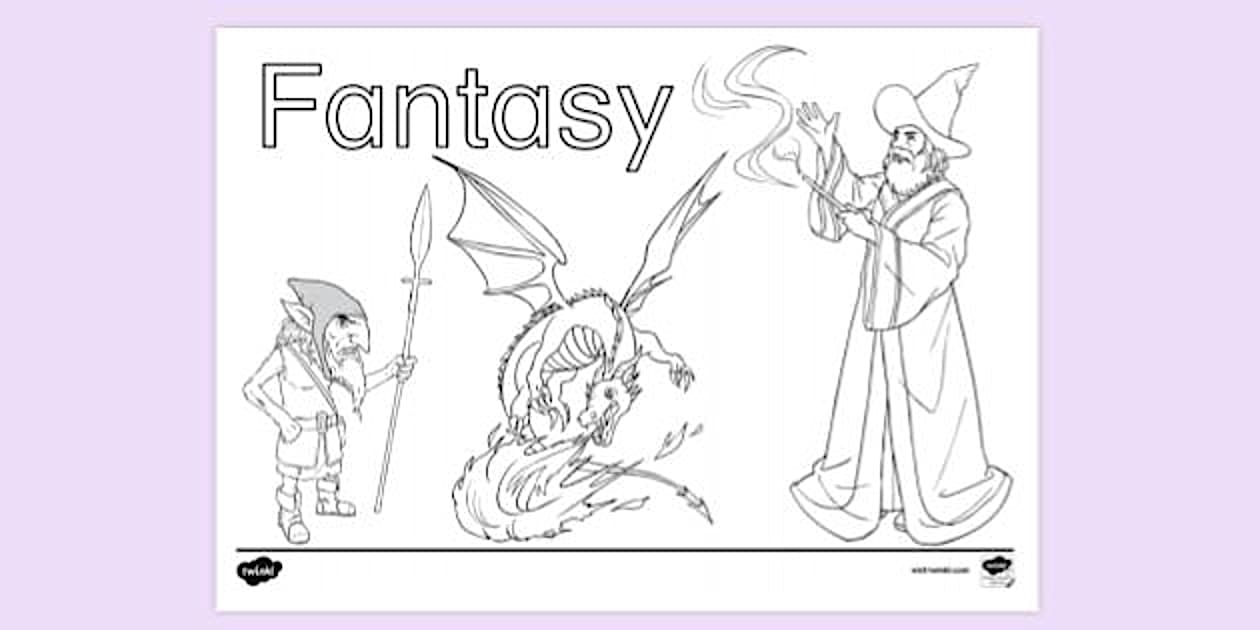 Printable Fantasy Colouring Page | Colouring Sheets - Twinkl