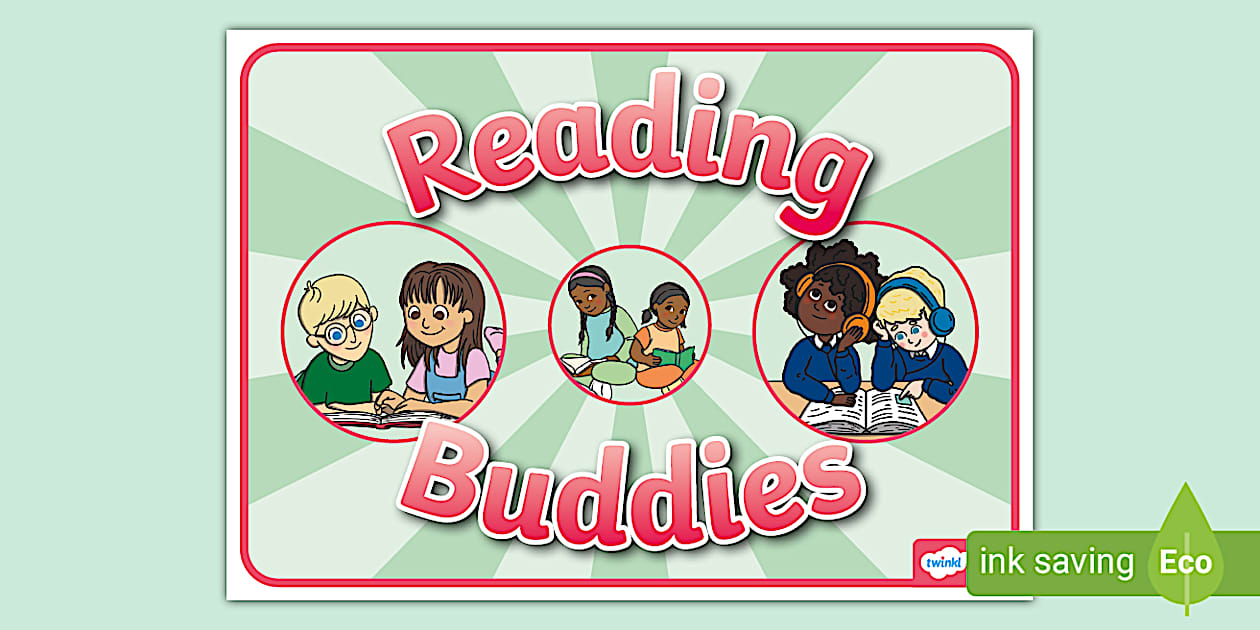 Reading Buddies Display Sign, Reading Partners - Twinkl