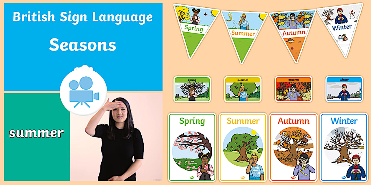 Seasons in British Sign Language (BSL) Video Pack - Twinkl