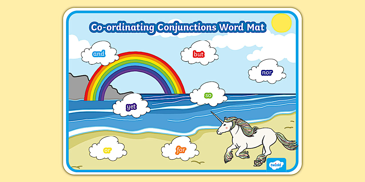Coordinating Conjunctions and Connectives Vocabulary Mat - ESL Grammar